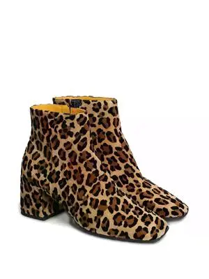 MARA BINI Side-zip Animal-print Ankle Boots