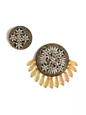 La DoubleJ Pins Set With Beads Embroidery - Silver