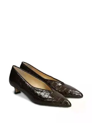 L ARIANNA Pointed-toe Crocodile-effect Pumps