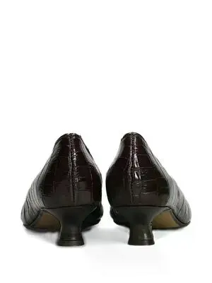 L ARIANNA Pointed-toe Crocodile-effect Pumps