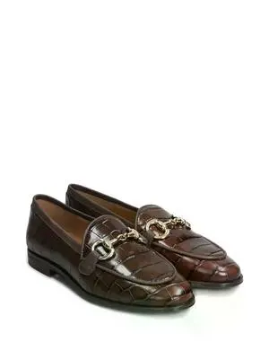PEDRO MIRALLES Crocodile-effect Horsebit Loafers