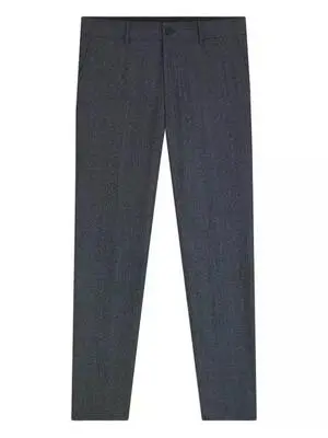 BOSS Virgin Wool Textured Trousers - Blue