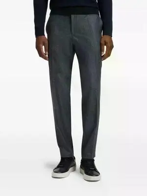 BOSS Virgin Wool Textured Trousers - Blue