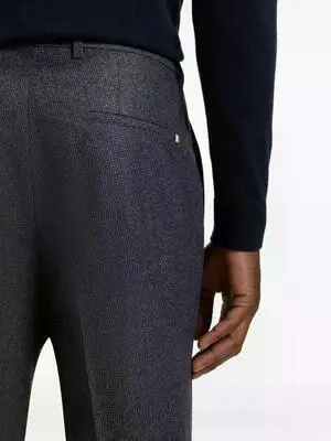 BOSS Virgin Wool Textured Trousers - Blue