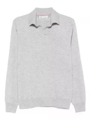 Brunello Cucinelli Long-sleeve Polo Sweater