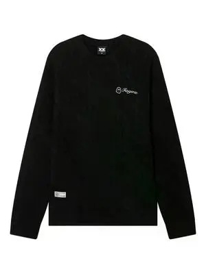 FINGERCROXX Cable-knit Embroidered Sweater