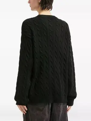 FINGERCROXX Cable-knit Embroidered Sweater