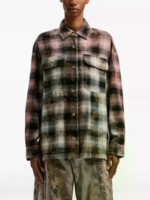Palm Angels Checked Pocket Shirt - Grey