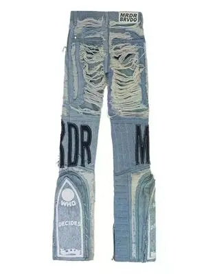 WHO DECIDES WAR BY EV BRAVADO Distressed Jeans