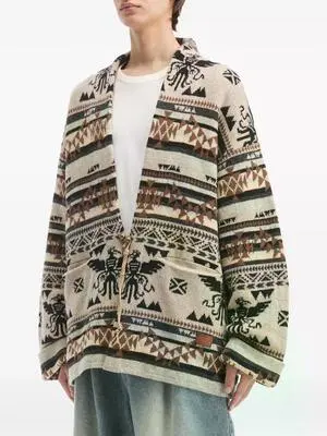 AFTERMATHS Patterned Open Cardigan