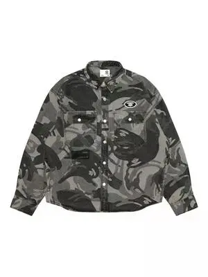 AAPE BY *A BATHING APE Moonface Camouflage Patch Shirt - Black