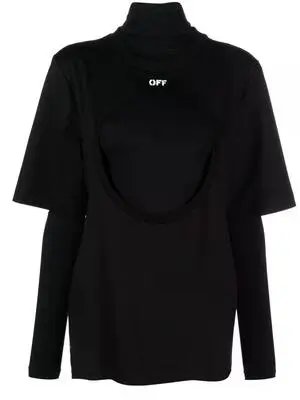 Off-white Mock Neck T-shirts For Women