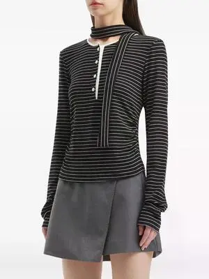 B+AB Striped Button Top