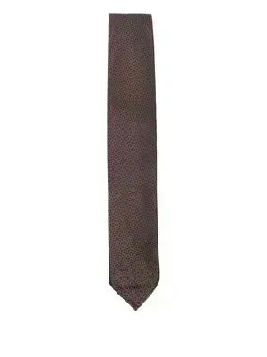 LARDINI Silk Neck Tie - Brown