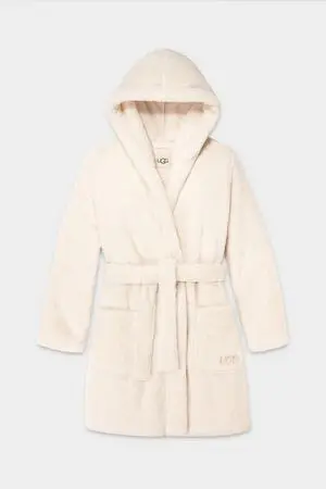 UGG Aarti Plush Fleece Hooded Robe - Cream