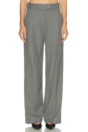 Renggli Pinstripe Trouser - Pebble & Jade