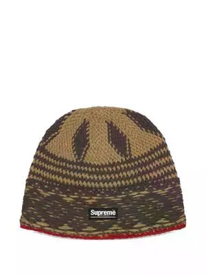 Supreme Logo-patch Beanie - Brown