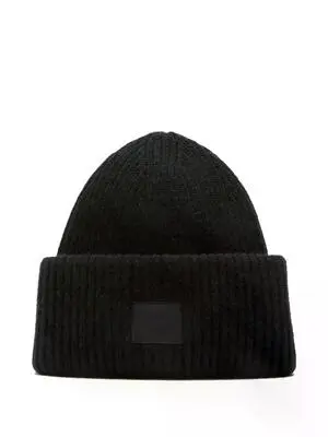 Acne Studios Ribbed Face-patch Beanie - Black