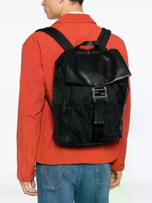 Fendi Ff Monogram Backpack - Black