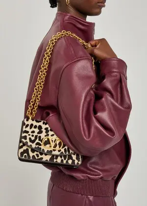 Valentino Garavani Vain Small Cow-print Shoulder Bag - Leopard