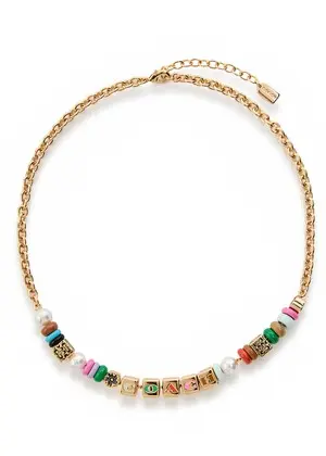COACH® Logo Beaded Necklace - Multicoloured