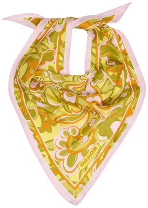 COACH® Andrea Patterned Silk Triangle Scarf - Yellow