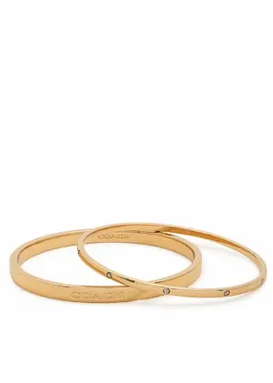 Coach Logo Bangle Set - Gold
