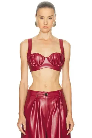 ROWEN ROSE Sleeveless Bralette Top In Wine