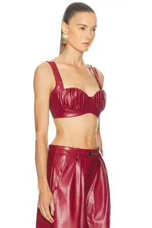 ROWEN ROSE Sleeveless Bralette Top In Wine