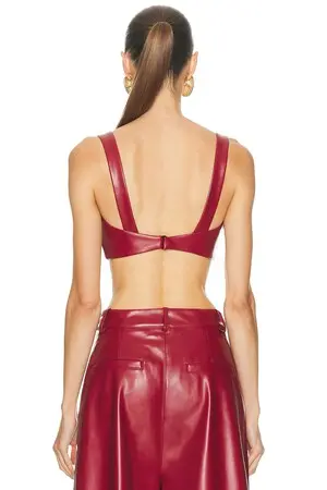 ROWEN ROSE Sleeveless Bralette Top In Wine