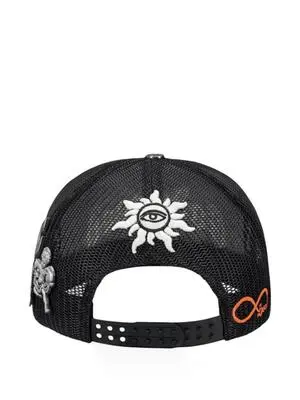 GODSPEED Embroidered Leather Trucker Hat - Black