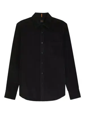 BOSS Chest-pocket Corduroy Shirt - Black