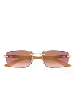 Cartier Rectangle-frame Sunglasses - Black