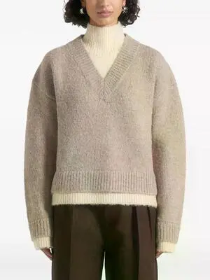 Manière De Voir Jacques Double-layered V-neck Sweater