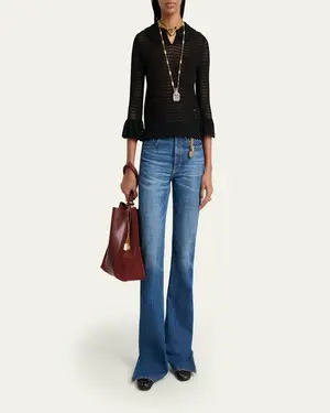 Chloé Lace Crochet Wool-blend Blouse