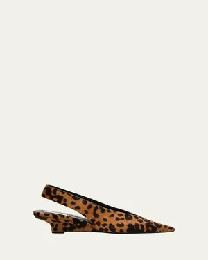 TOTÊME Pony Hair Slingback Wedge Pumps
