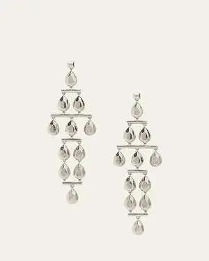 Ralph Lauren Brass Gem Chandelier Earrings - Gray
