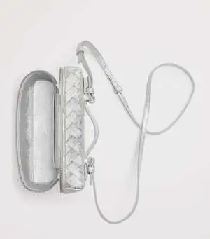 Bottega Veneta Leather Vanity Case Bag - Silver