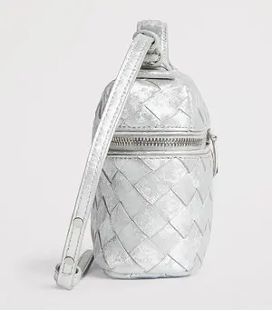 Bottega Veneta Leather Vanity Case Bag - Silver