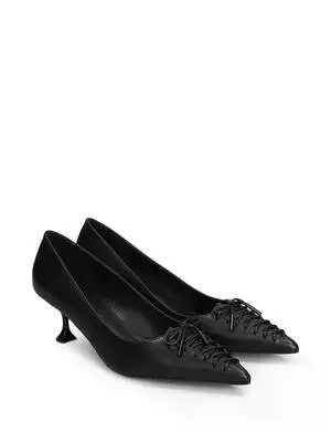 Lola Cruz 55mm Navari Lace-up Pumps