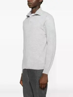 Brunello Cucinelli Long Sleeve Polo Sweater - Grey