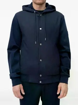 BOSS Hooded Buttoned Jacket - Blue