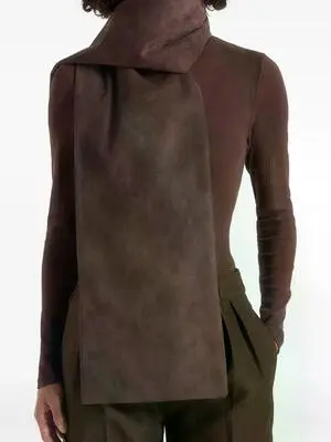 Manière De Voir Melia Reversible Eiffel-patch Scarf - Brown