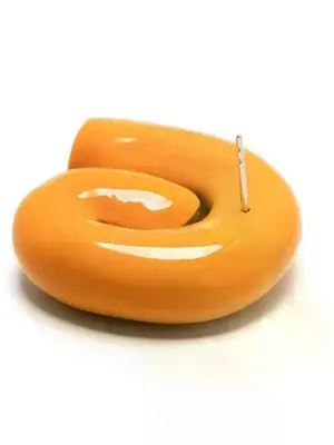UNCOMMON MATTERS Nimbus Lacquered-wood Hoop Earrings - Orange