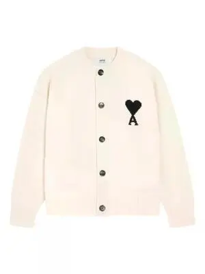 AMI Paris De Coeur Wool Cardigan