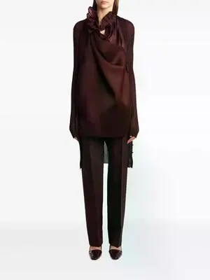 Khaite Meegan Ruffled-collar Top - Red