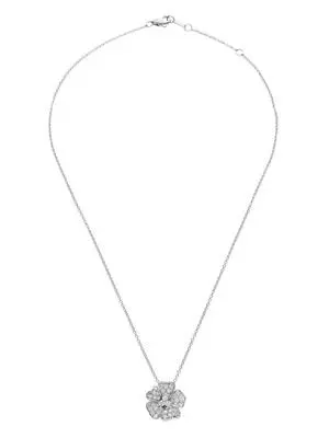 LEO PIZZO 18kt White Gold Diamond Floral Necklace - Silver