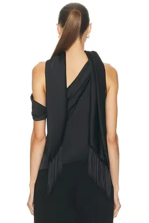 Monse Sleeveless Asymmetric Scarf Top