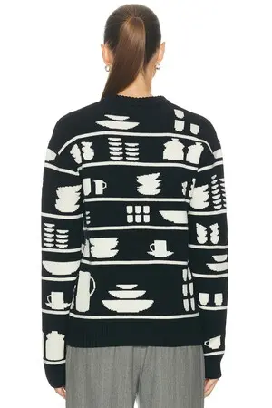 JW Anderson Crockery Jacquard Jumper - Black & White