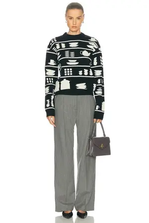JW Anderson Crockery Jacquard Jumper - Black & White